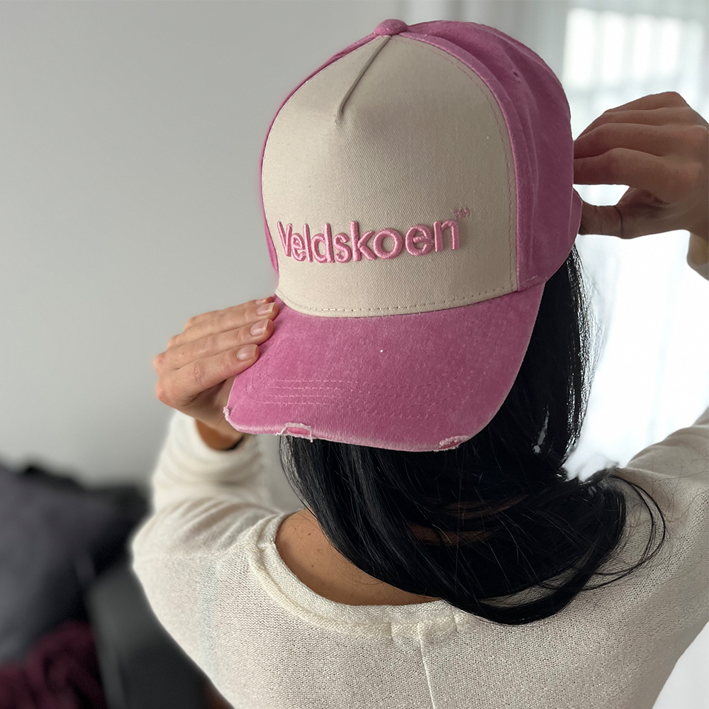 Veldskoen Pink Stone Washed Cap – Veldskoen South Africa